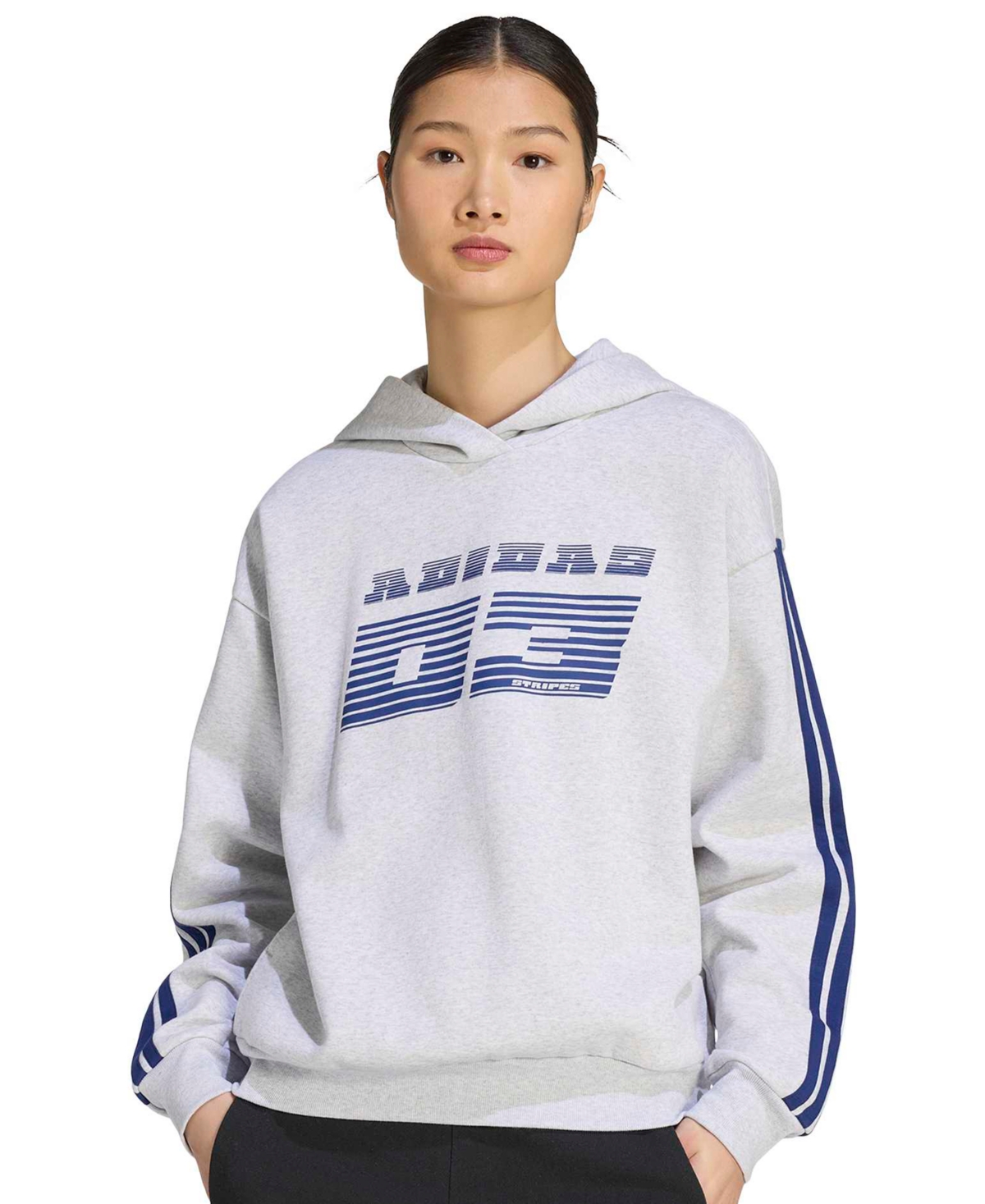 Click here for adidas Womens Seasonal Essentials Racing Hooded Sw... prices