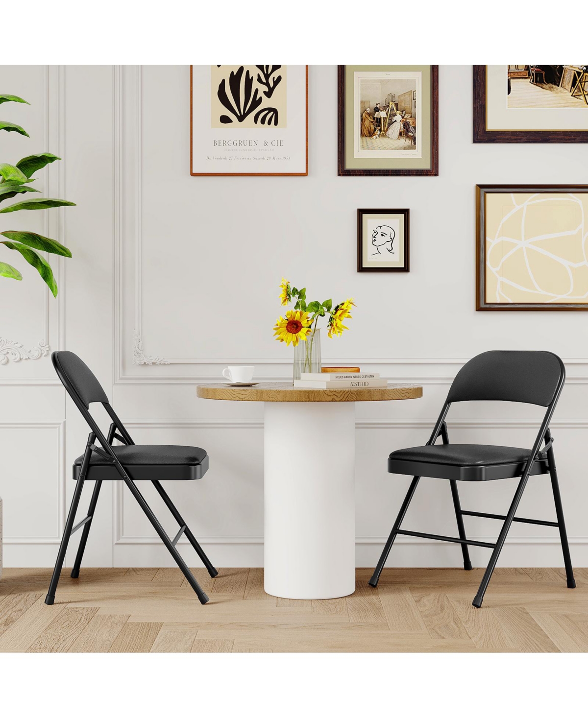 Click here for homfan Metal Folding Chairs with Padded Seat and B... prices