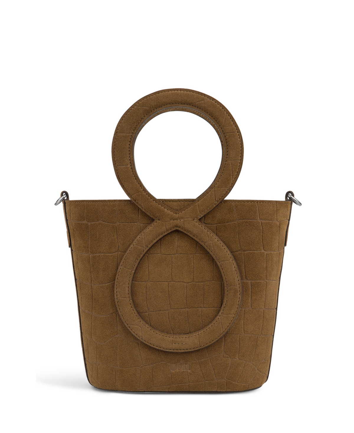 Click here for Fini Infinity Bag - Croc Embossed Suede - Coffee b... prices