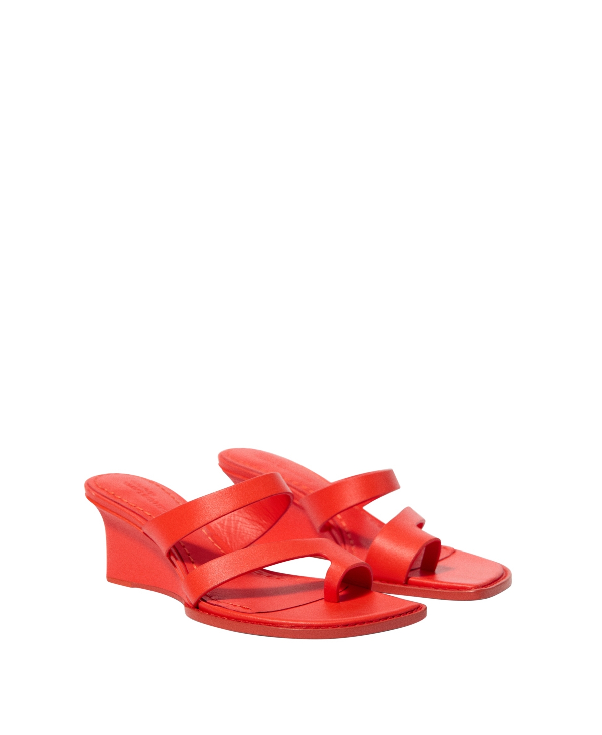 Click here for Mango Womens Wedge Leather Sandals - Red prices