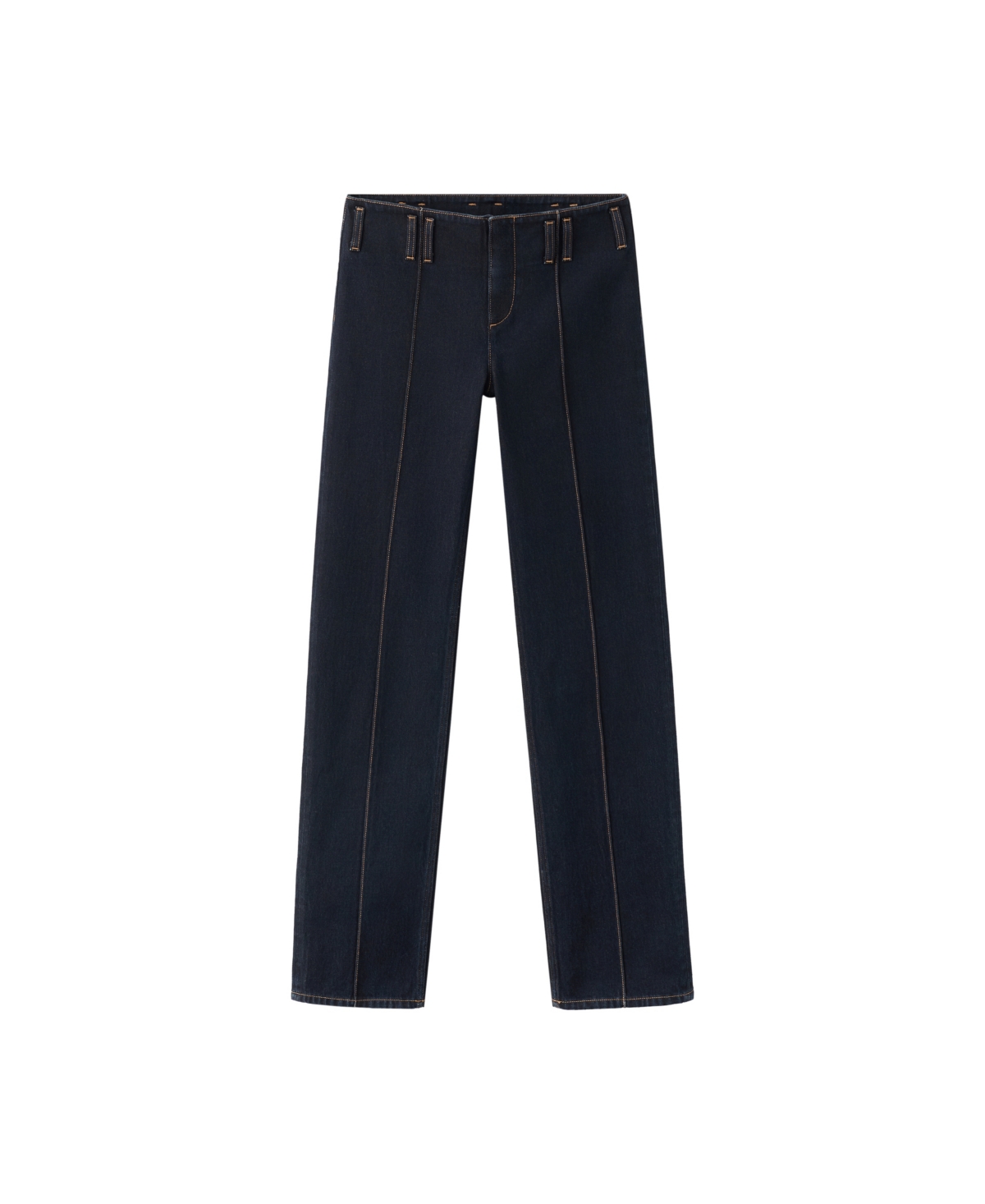 Click here for Mango Womens Low-Rise Straight-Leg Contrasting Sti... prices
