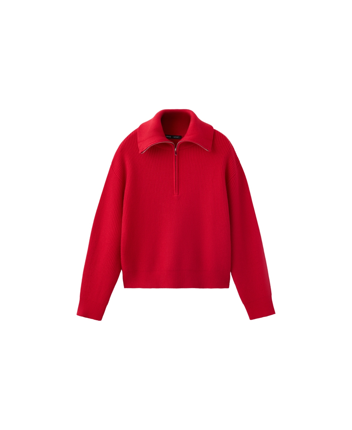 Click here for Mango Womens Contrasting Zipper Collar Sweater - R... prices