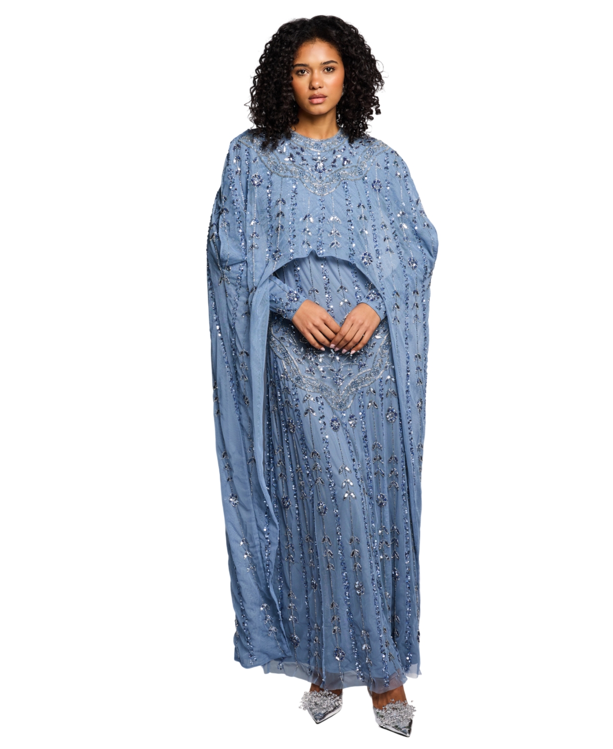 Click here for Maryisa Womens Modestcape Embellished Sequins Maxi... prices