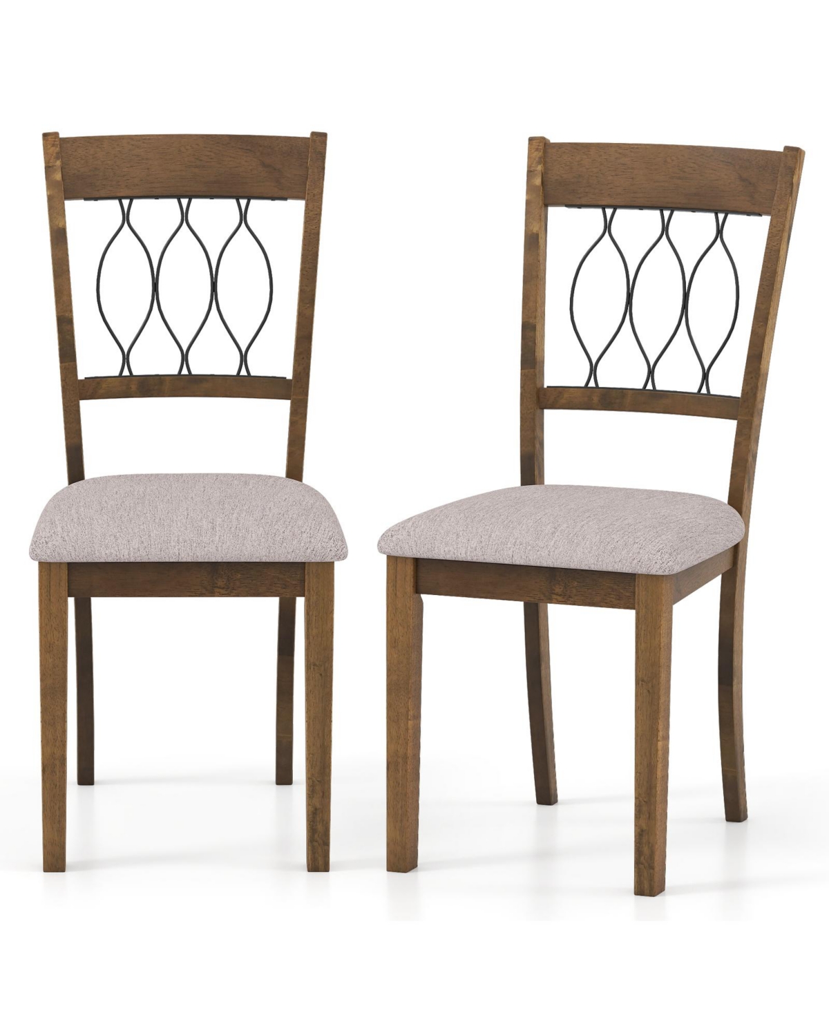 Click here for Gymax Fabric Dining Chair Set of 2 With Padded Sea... prices