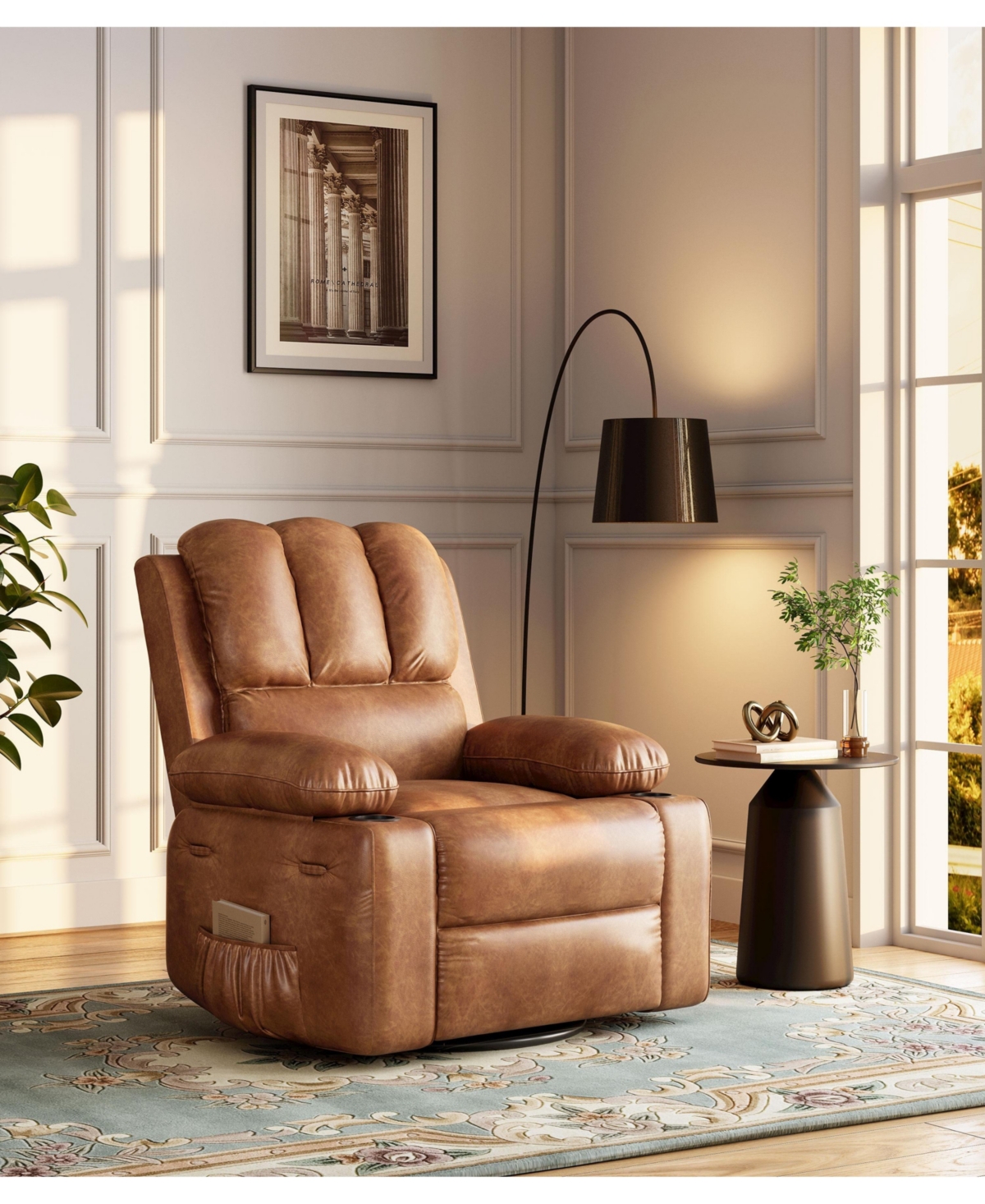 Click here for homfan Faux Leather Extra-Wide Manual Recliner Cha... prices
