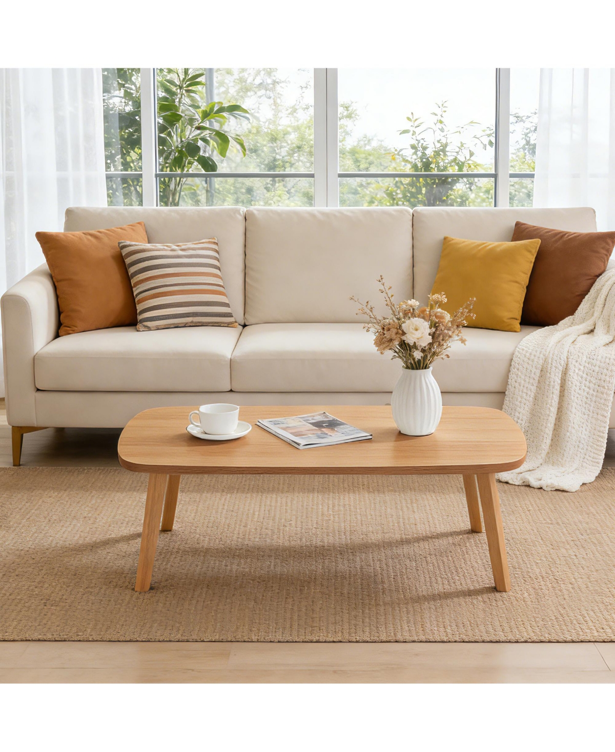 Click here for homfan Folding Coffee Table with Wood Legs  39.4x1... prices