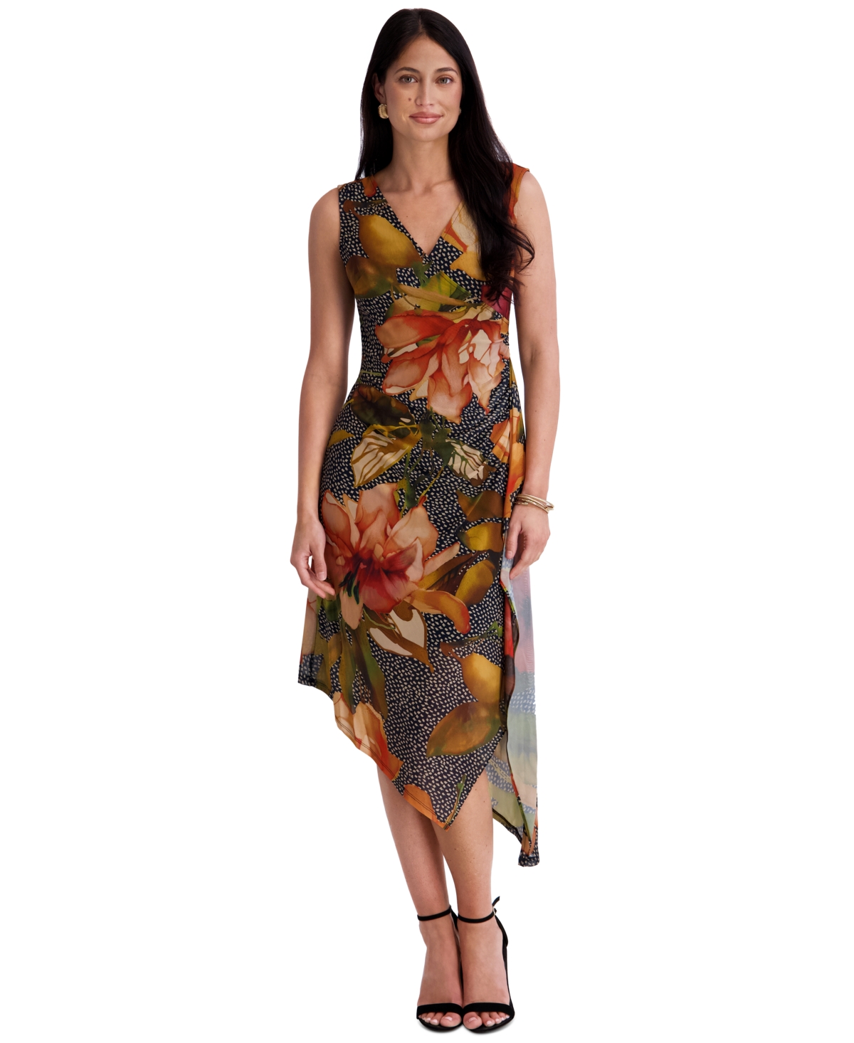 Click here for Kensie Womens Sleeveless V-Neck Midi Dress - Multi prices