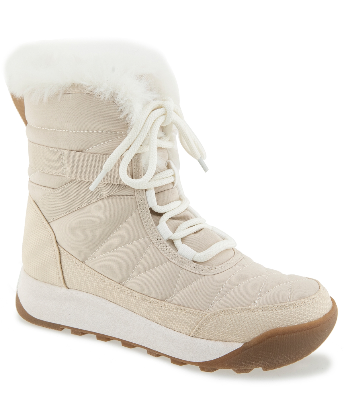 Click here for Jbu Womens Meza Cold Weather Lace-Up Boots - White prices