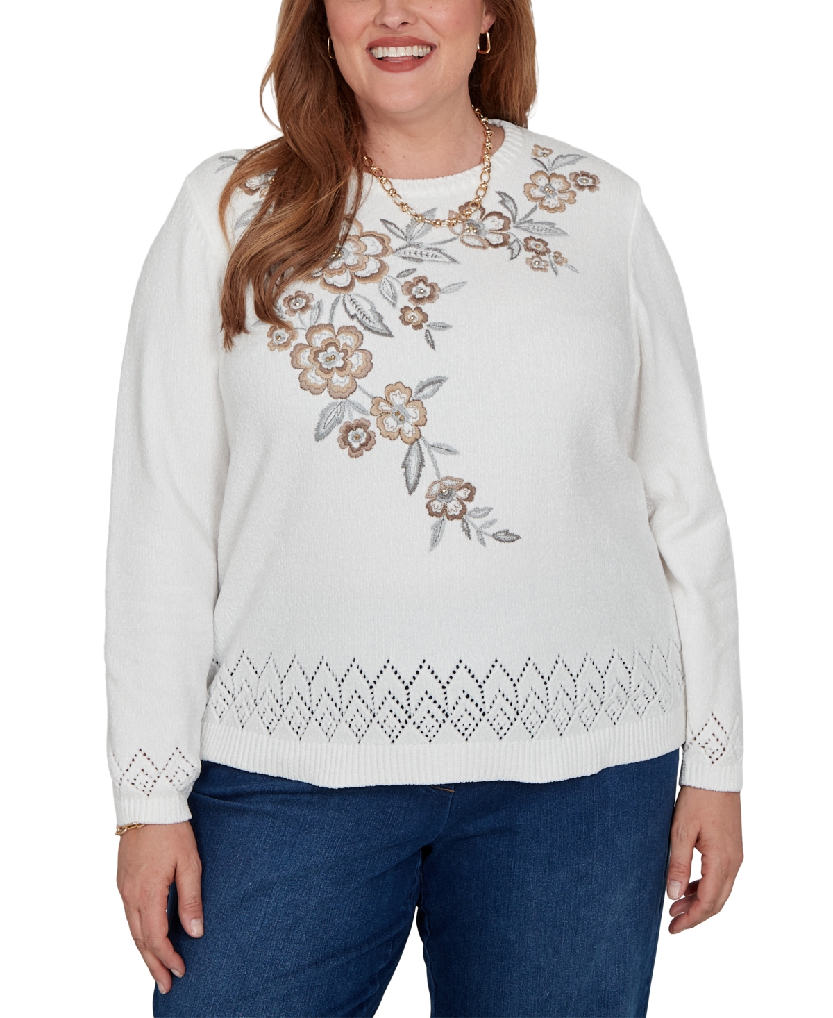 Click here for Alfred Dunner Plus Size Classic Embroidered Floral... prices
