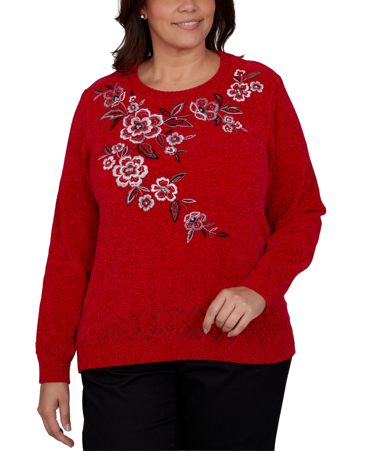 Click here for Alfred Dunner Plus Size Classic Embroidered Floral... prices