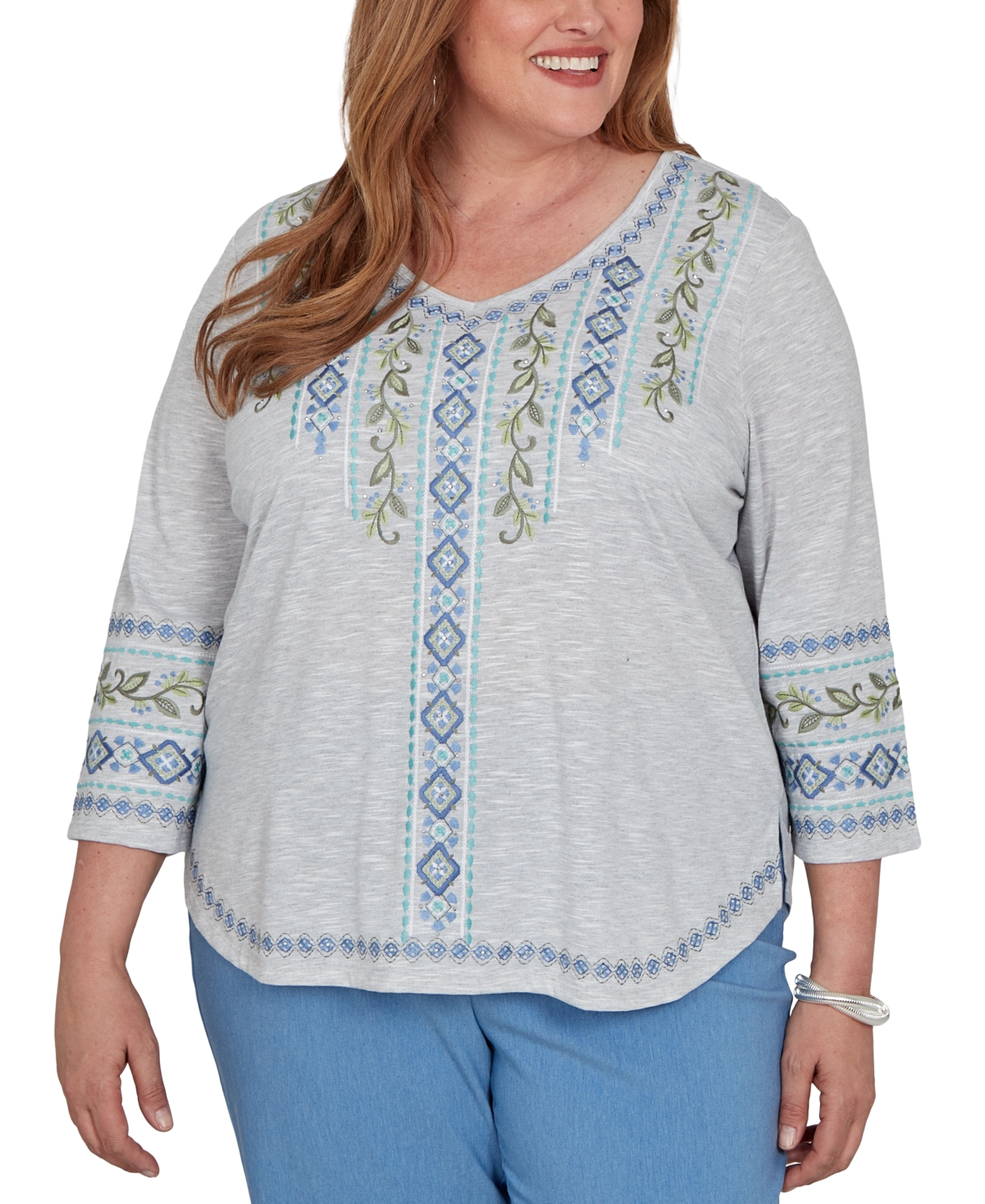Click here for Alfred Dunner Plus Size Provence Center Diamond Em... prices