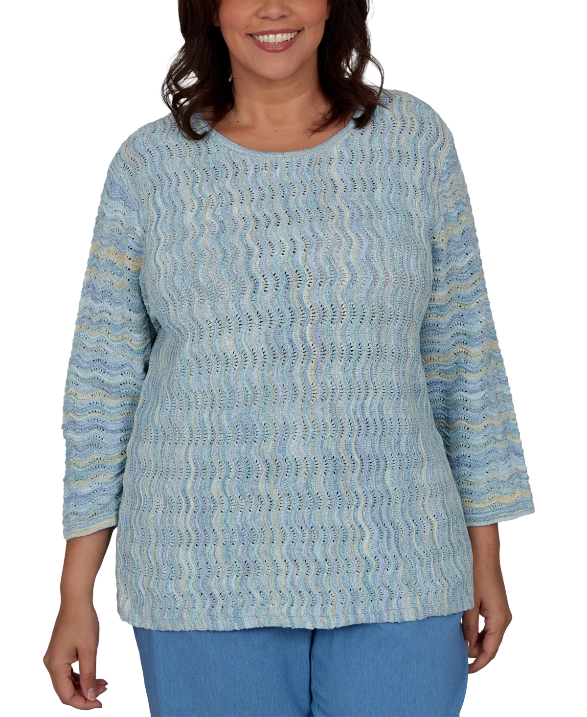 Click here for Alfred Dunner Plus Size Provence Scalloped Stripes... prices