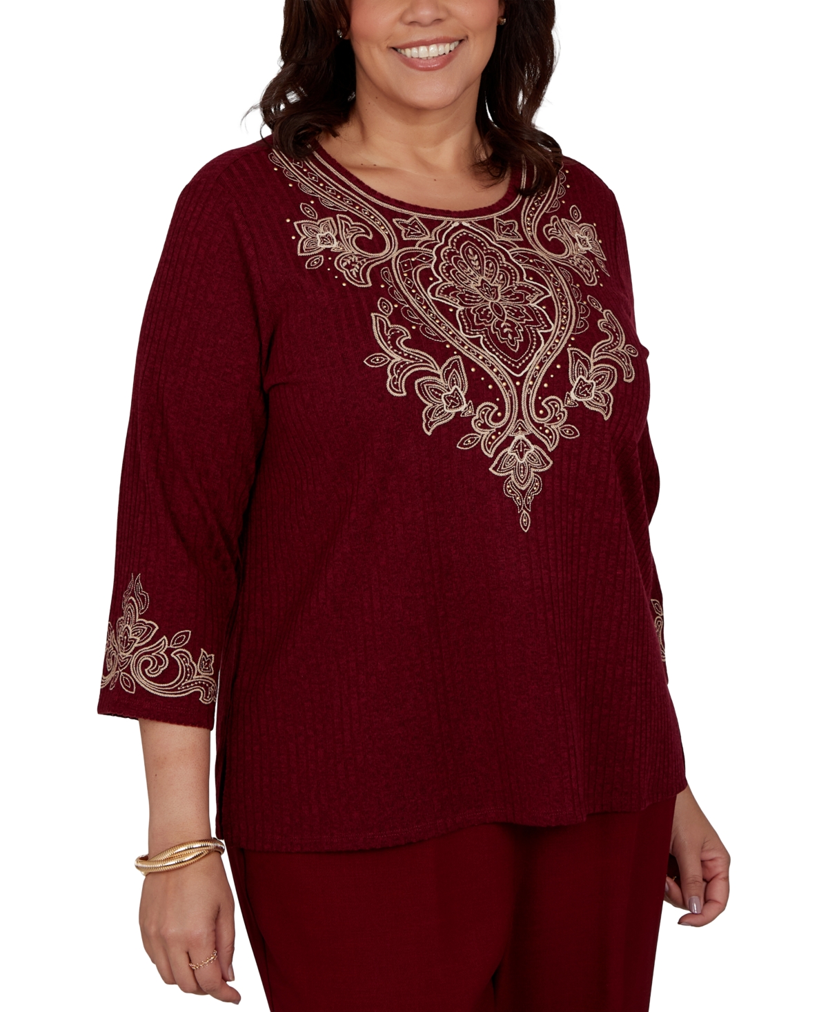 Click here for Alfred Dunner Plus Size Union Square Scroll Embroi... prices