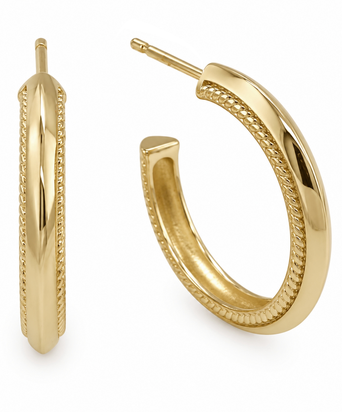 Click here for And Now This Rope Edge Hoop Earrings - Gold prices