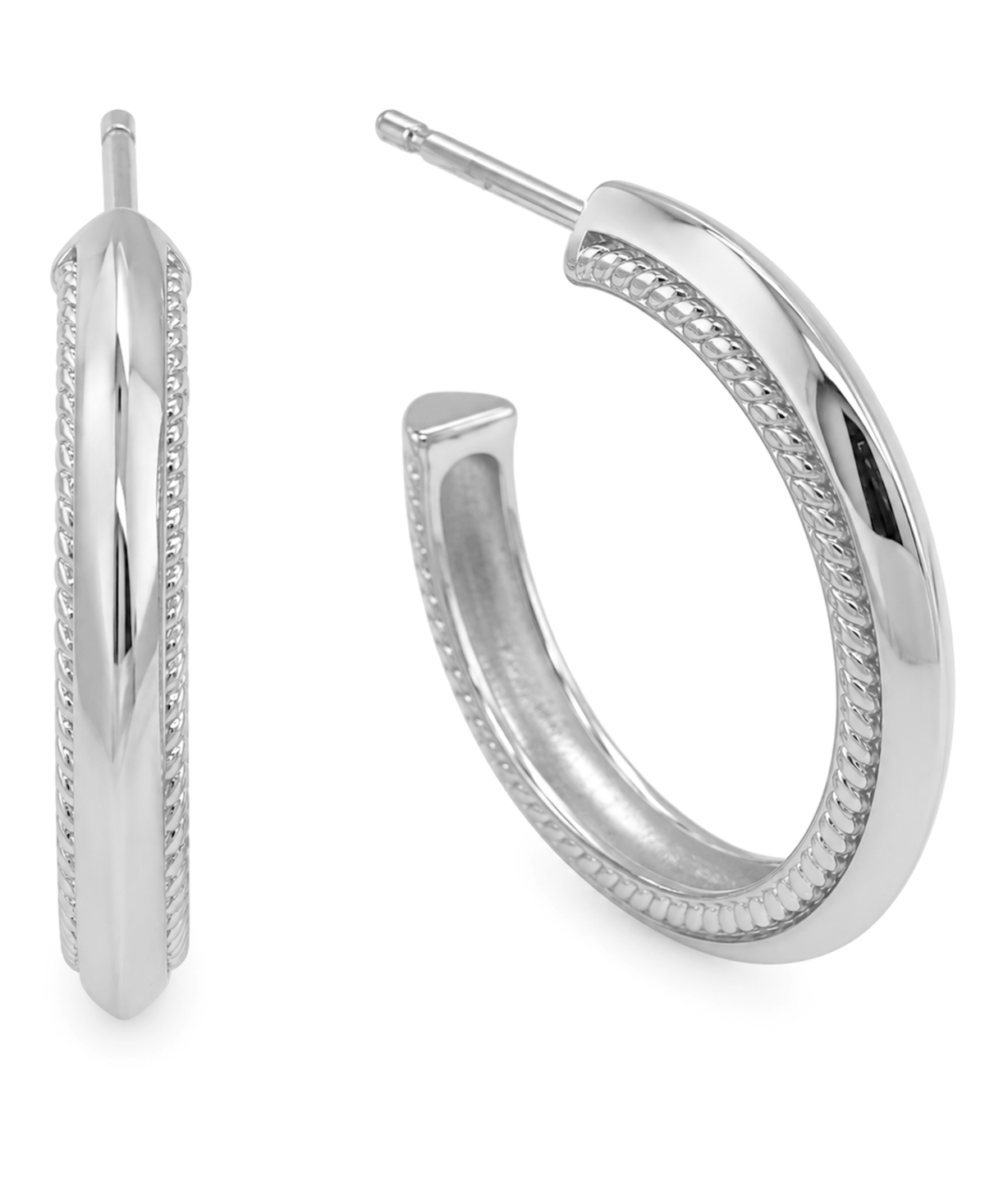 Click here for And Now This Rope Edge Hoop Earrings - Silver prices