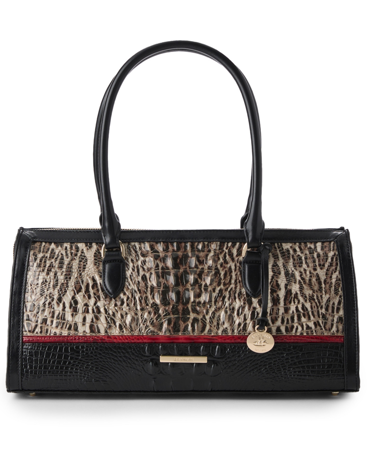 Click here for Brahmin Sophia Ocelot Calgary Large Leather Satche... prices