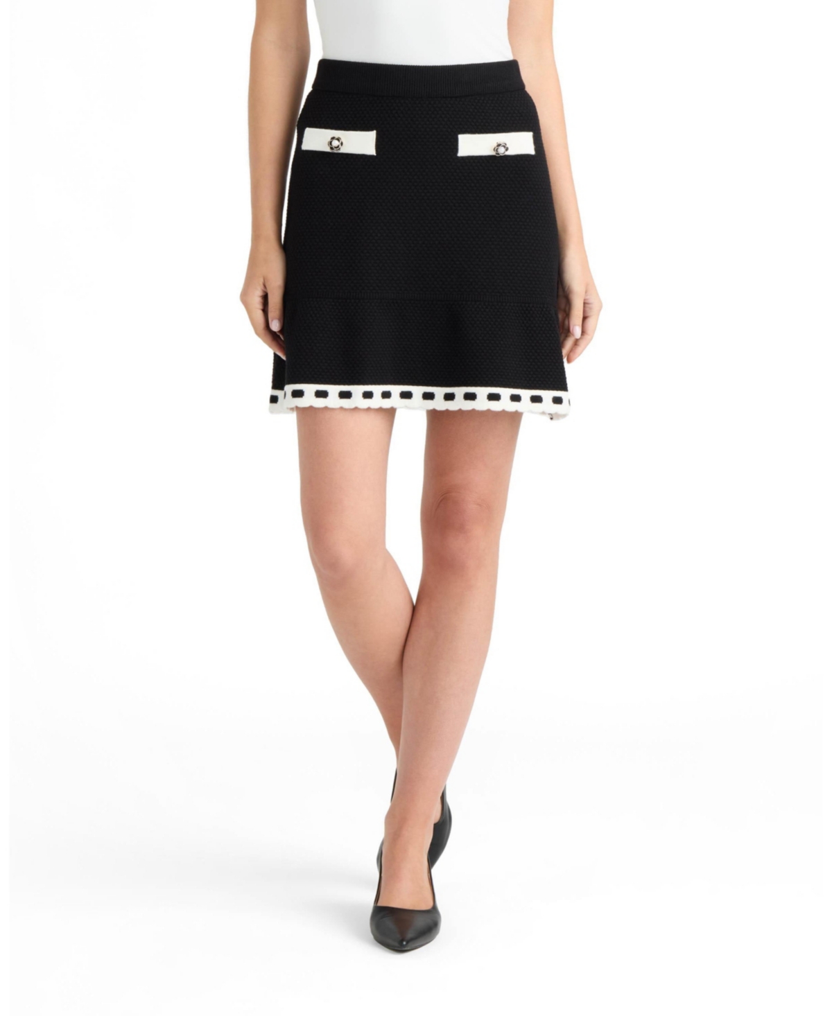 Click here for Ellen Tracy Womens Knit Skirt with Contrast Trim -... prices