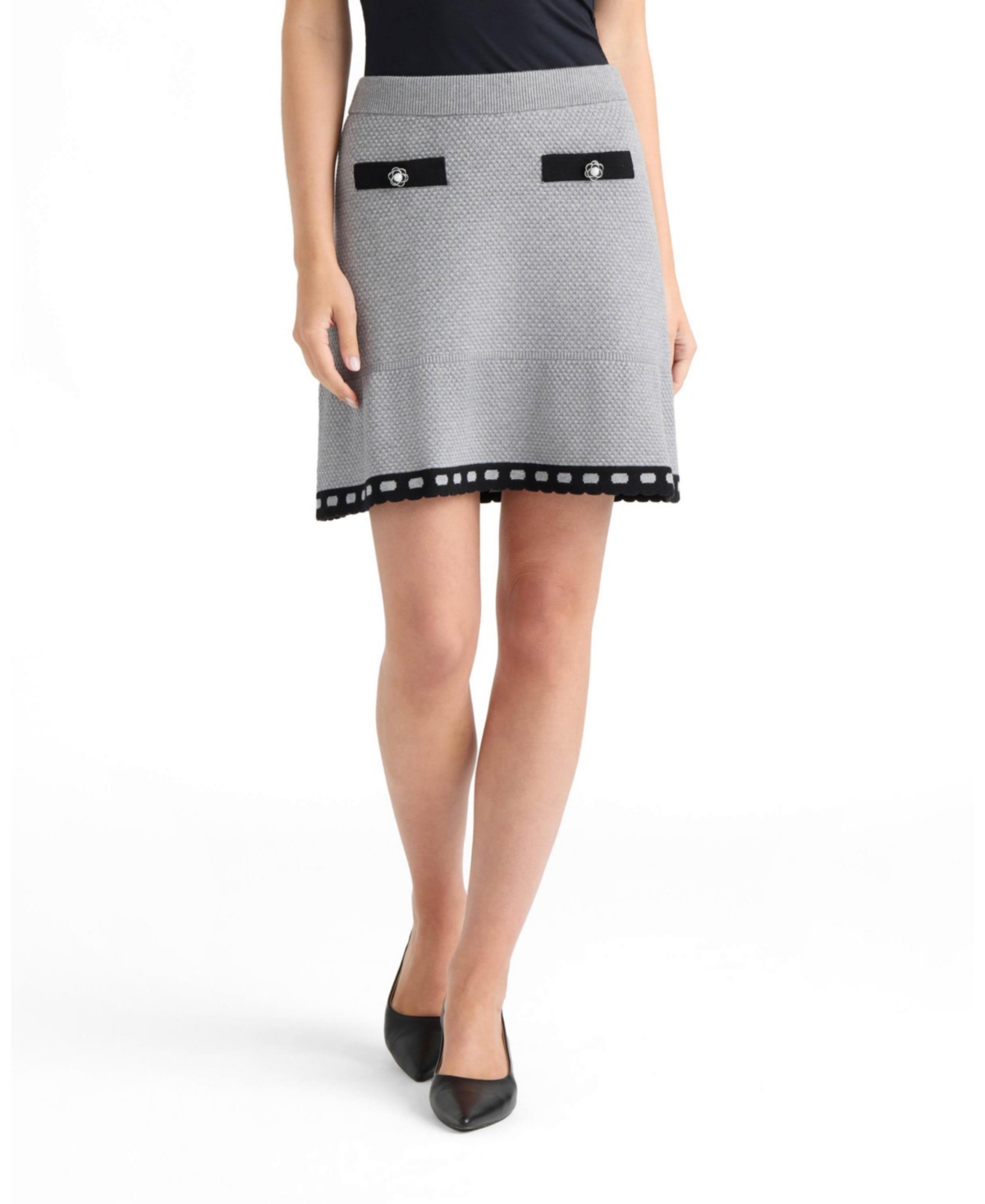 Click here for Ellen Tracy Womens Knit Skirt with Contrast Trim -... prices