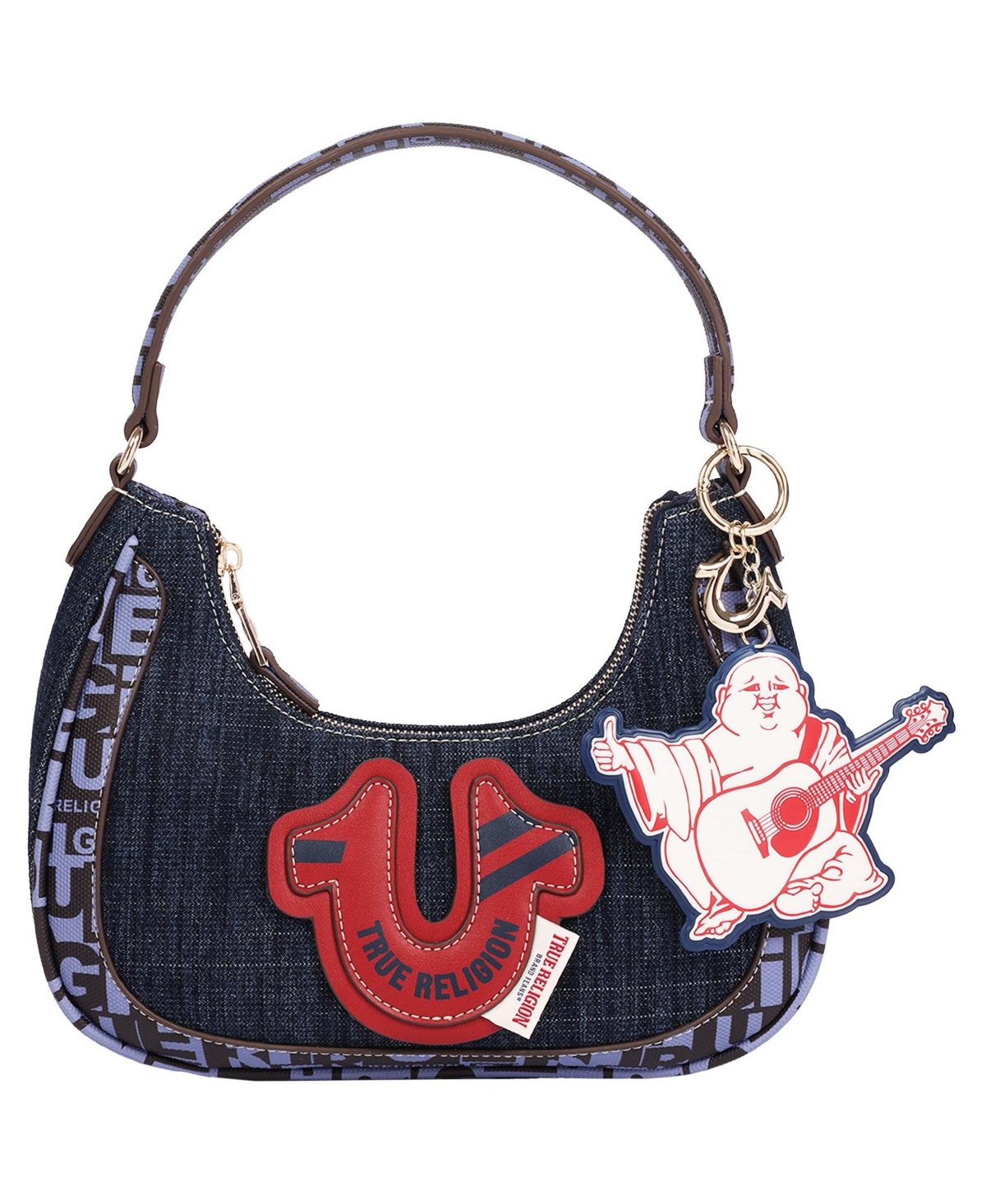 Click here for True Religion Graphic Trim Denim Hobo Bag with Bud... prices