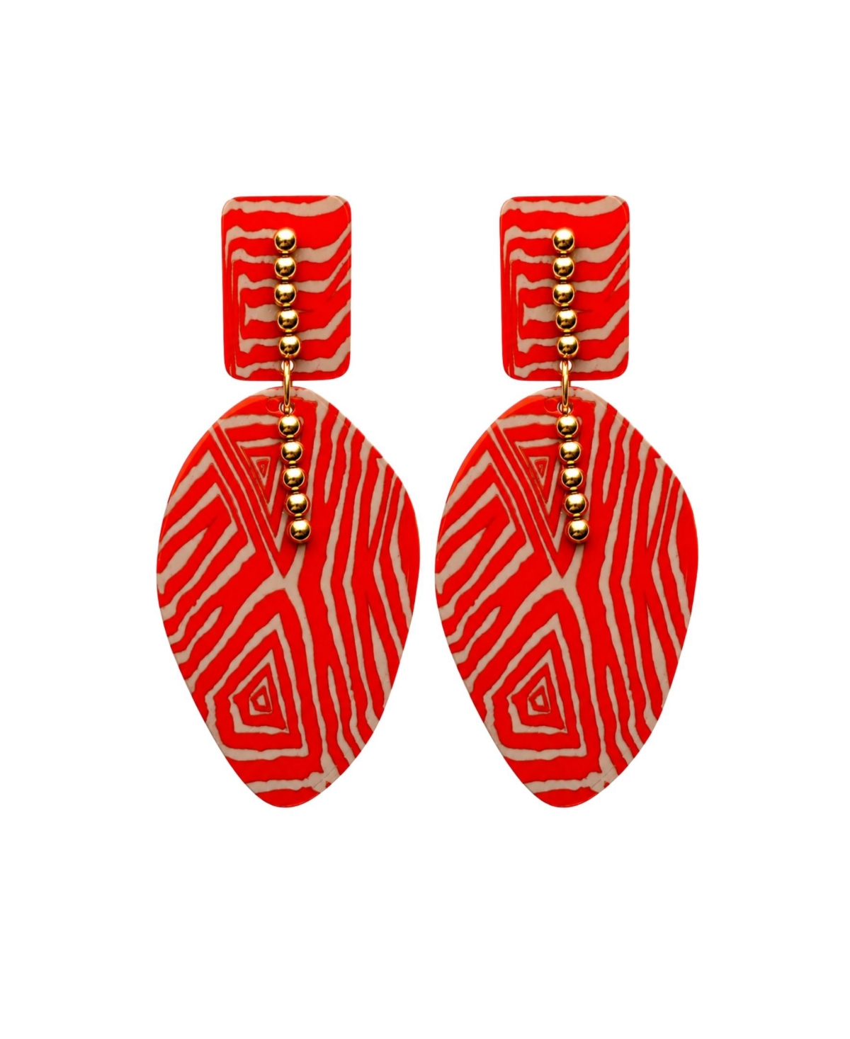 Click here for Swanky Designs Adana Statement Earrings - Orange prices