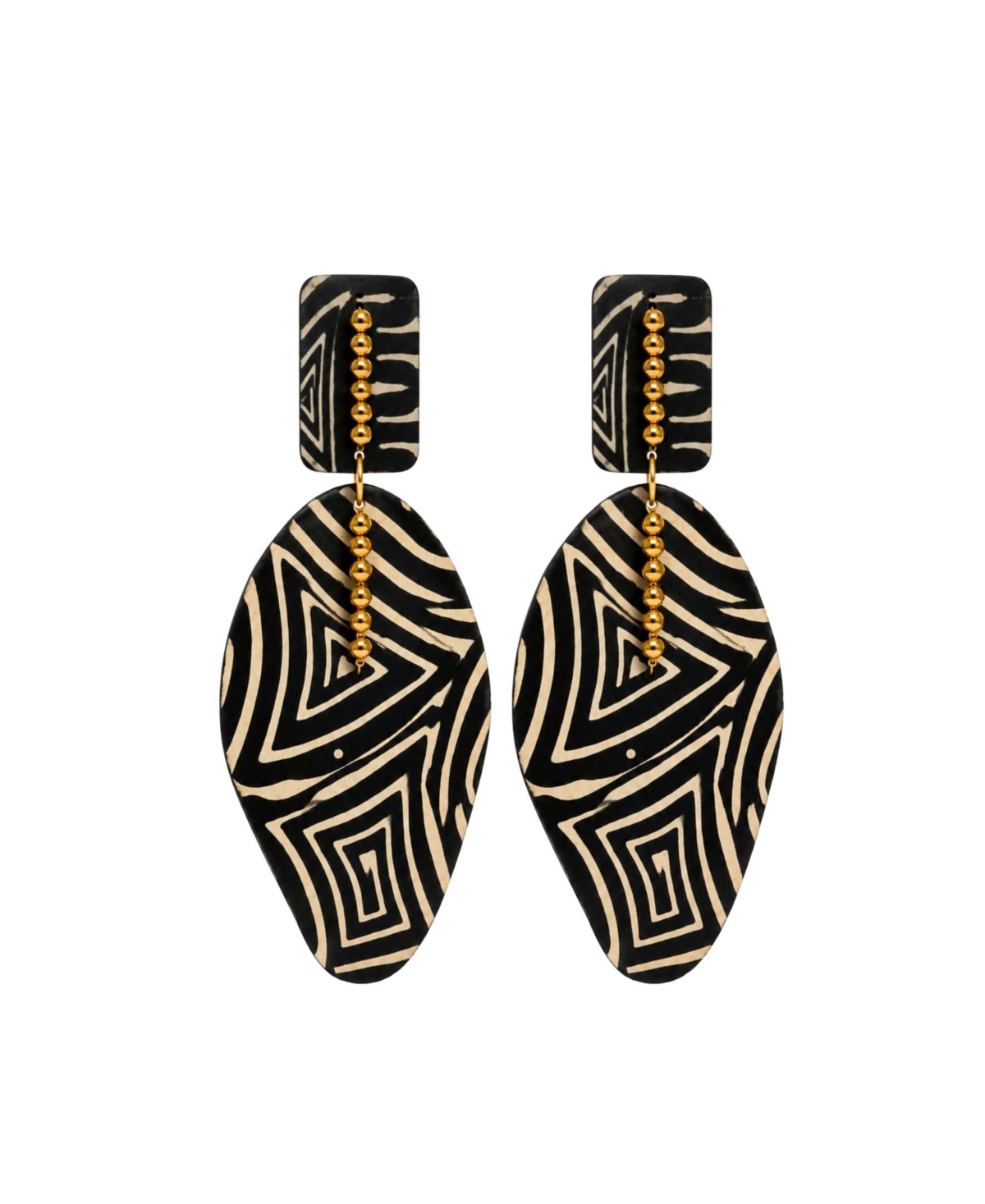 Click here for Swanky Designs Adana Statement Earrings - Black prices