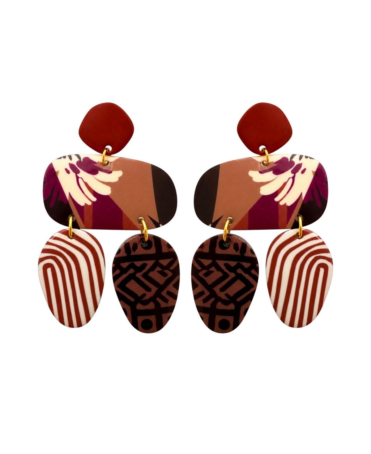 Click here for Swanky Designs Quinn Modern Statement Earrings - C... prices