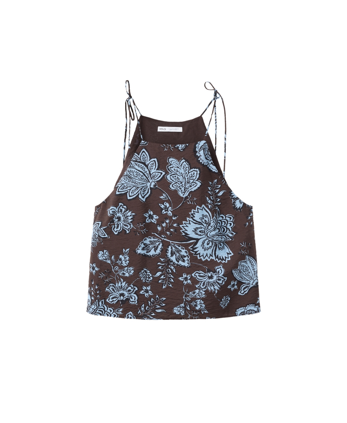 Click here for Mango Womens Floral-Print Halter Top - Brown prices