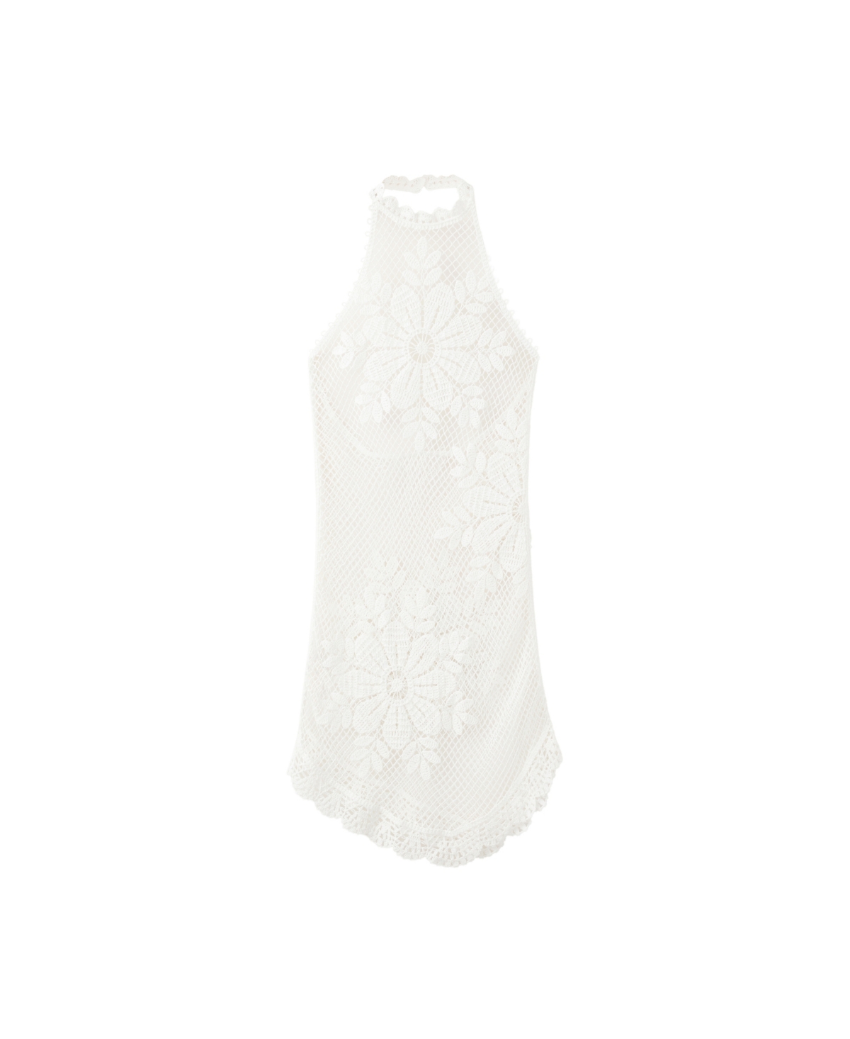 Click here for Mango Womens Floral Crocheted Mini Dress - White prices