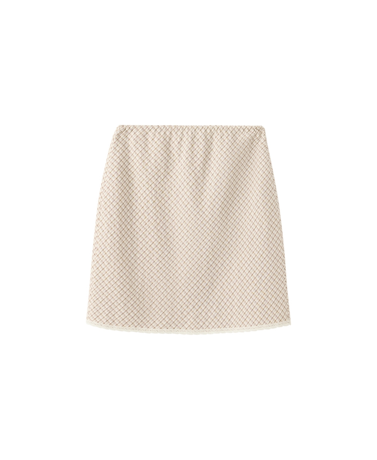 Click here for Mango Womens Plaid A-Line Lace Skirt - Ecru prices