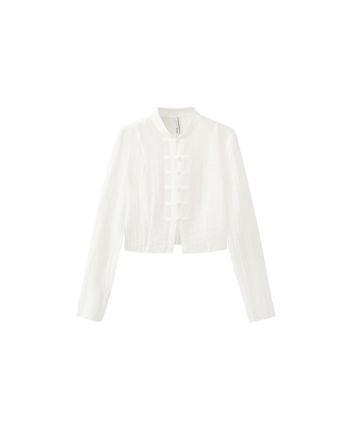 Click here for Mango Womens Semi-Sheer Textured Chiffon Blouse -... prices