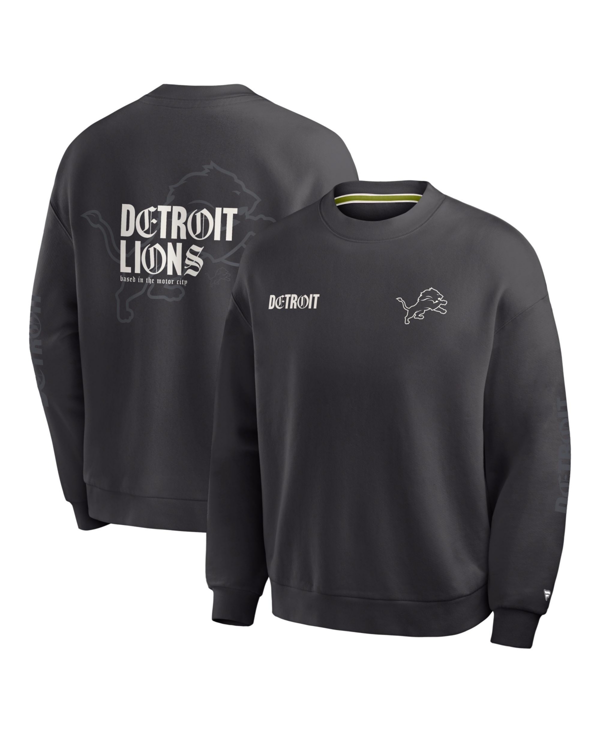 Click here for Fanatics Mens Charcoal Detroit Lions Oversized Typ... prices