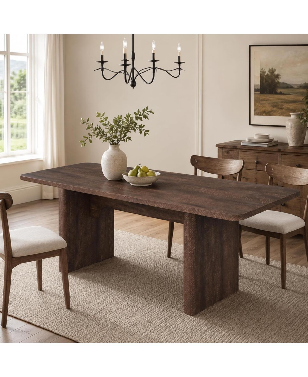 Click here for homfan Extendable Dining Table with Rounded Corner... prices