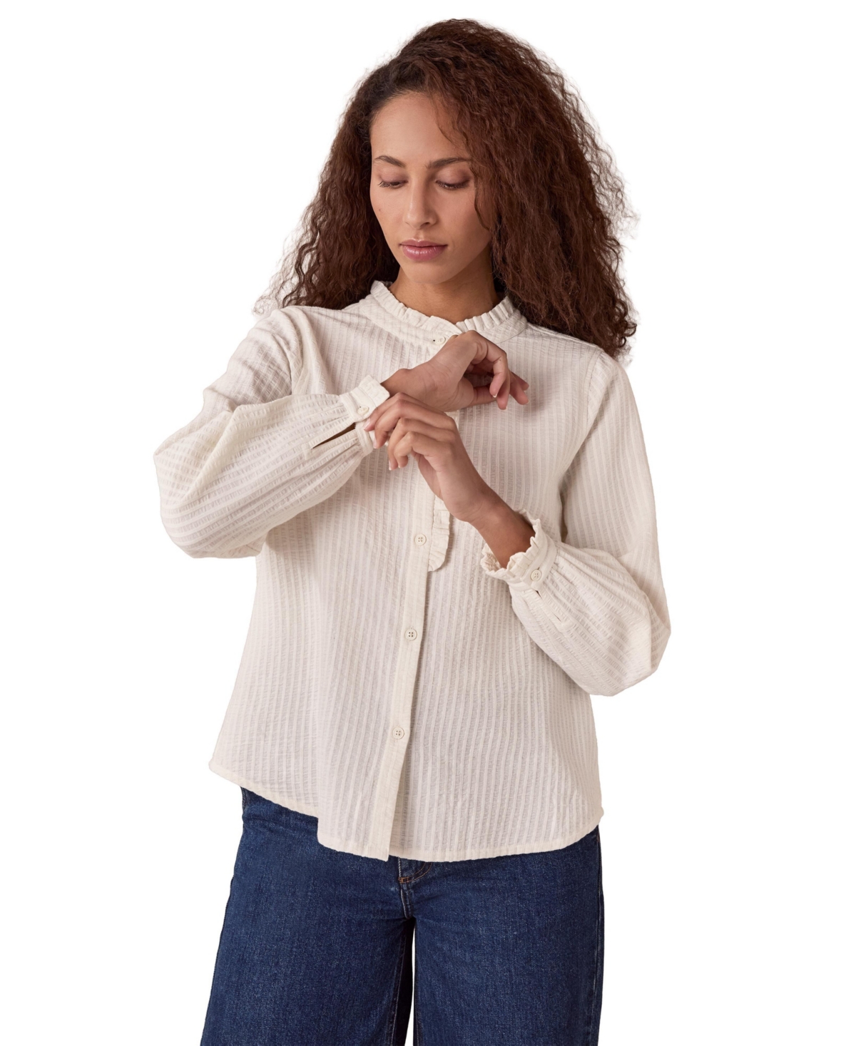 Click here for Celtic & Co. Womens Textured Cotton Shirt With Fri... prices