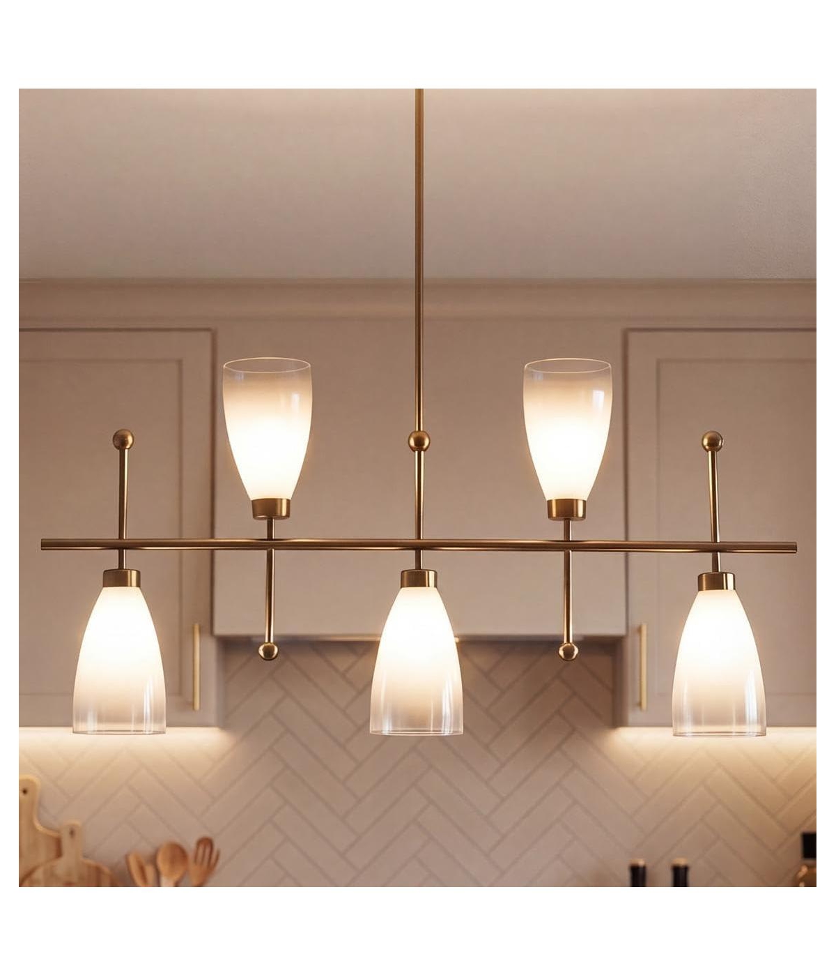 Click here for Tribesigns 5-Light Modern Linear Chandelier  Kitch... prices