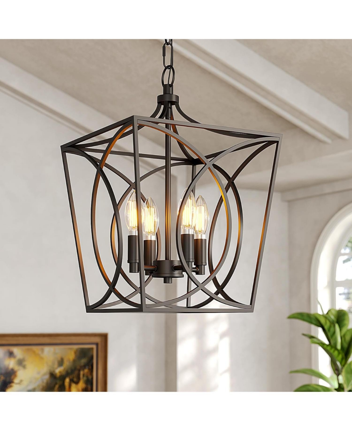 Click here for Tribesigns 4-Light Farmhouse Chandelier  Rustic Me... prices