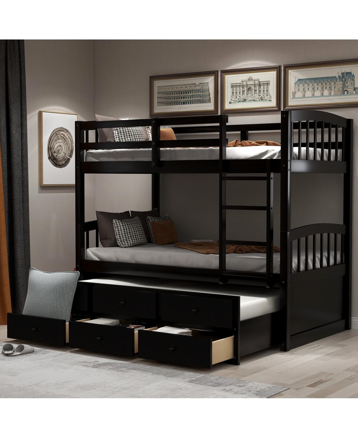 Click here for Streamdale Furniture Twin Bunk Bed with Trundle  3... prices