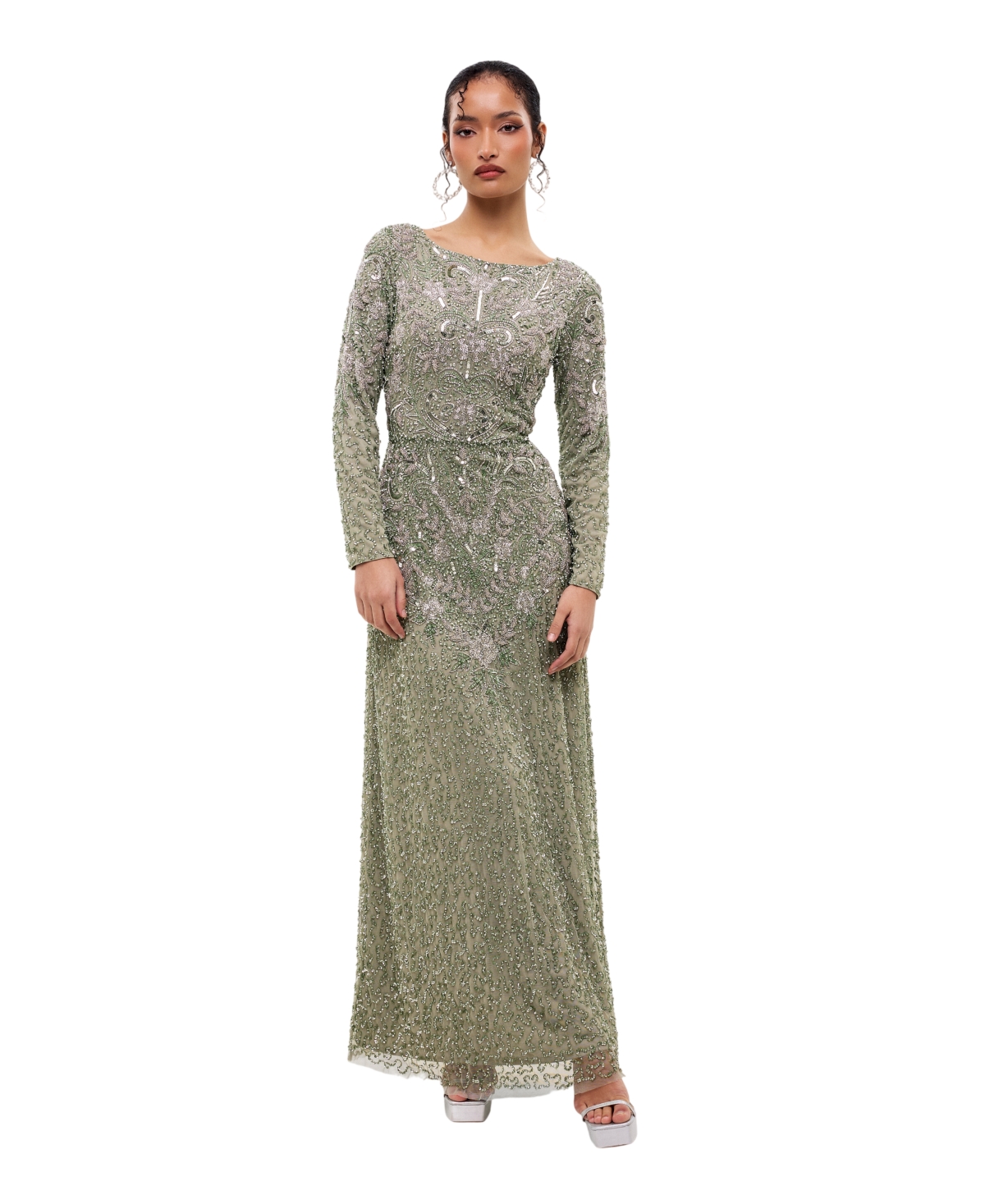 Click here for Maryisa Womens Modest Embellished Sequins Fitted M... prices