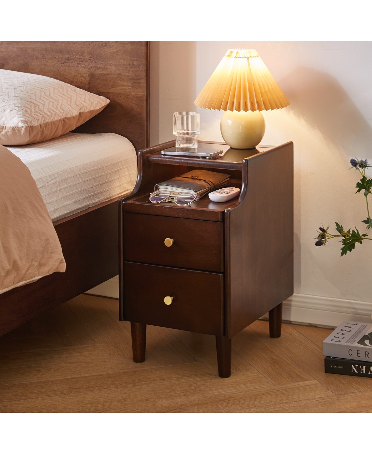 Click here for Streamdale Furniture Solid Wood 2-Drawer Nightstan... prices