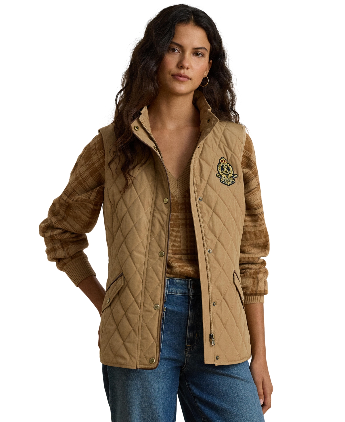 Click here for Lauren Ralph Lauren Womens Crested Vest - Classic... prices