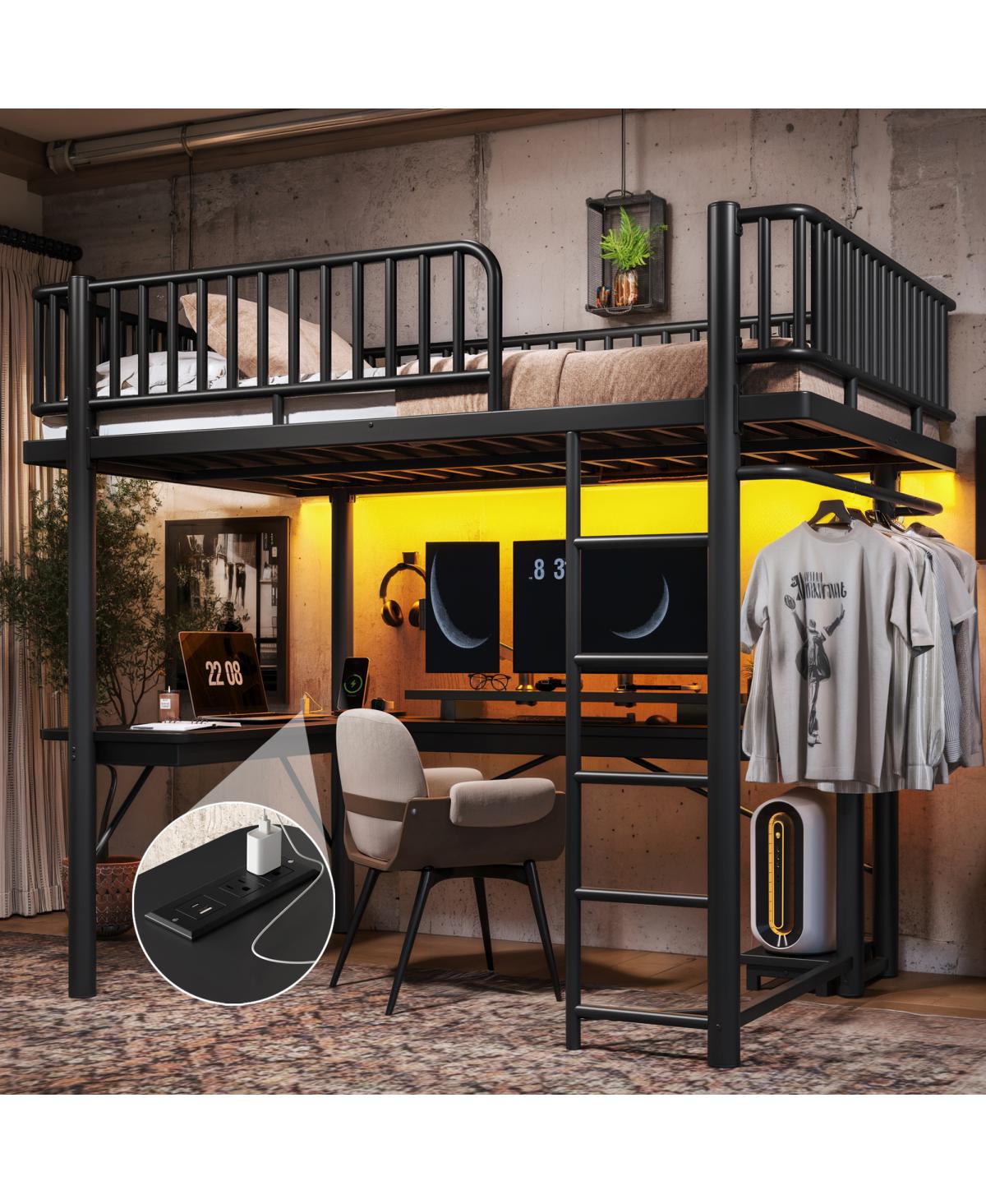 Click here for Streamdale Furniture Loft Bed with L-Shaped Desk... prices