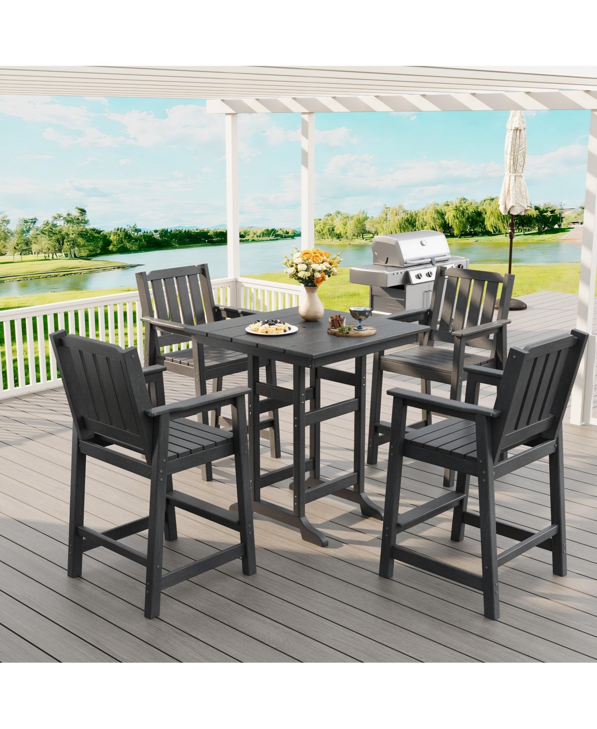 Click here for homfan 5-Piece Outdoor Dining Set â Square Table... prices