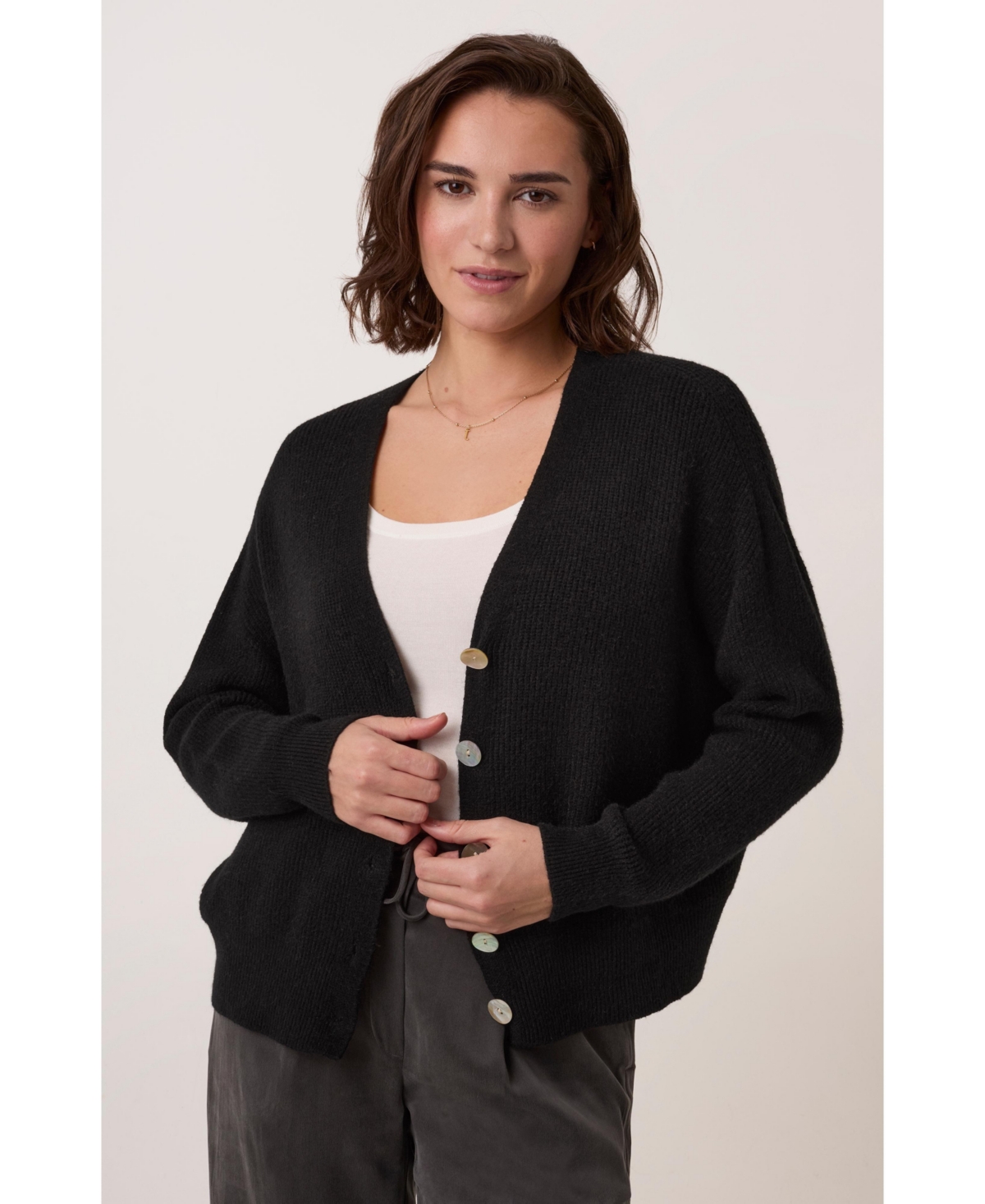 Click here for Celtic & Co. Womens Slouchy Ribbed V-Neck Cardigan... prices