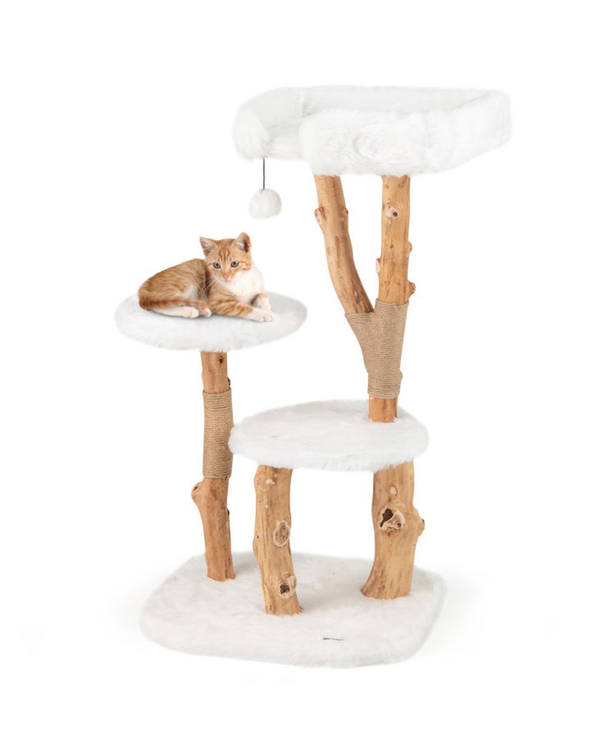 Click here for Hongge Solid Wood Cat Tree with Jute Scratching Po... prices