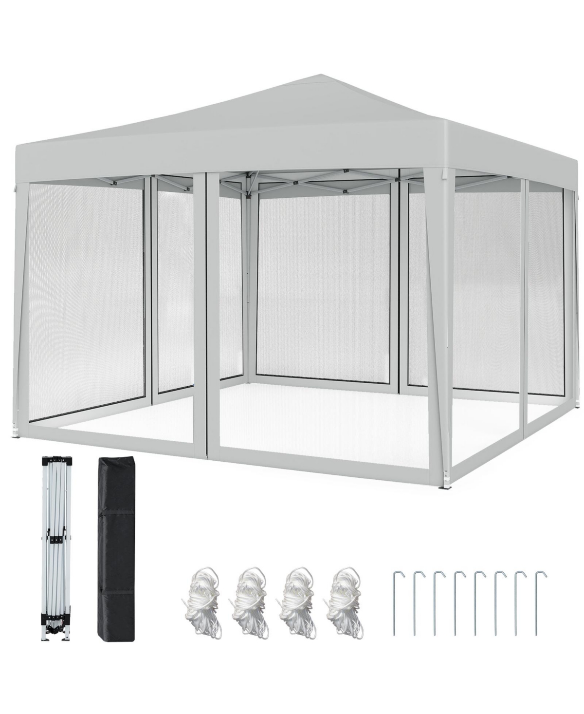 Click here for Sugift 10 ft x 10 ft Pop Up Canopy Tent with 4 Mes... prices