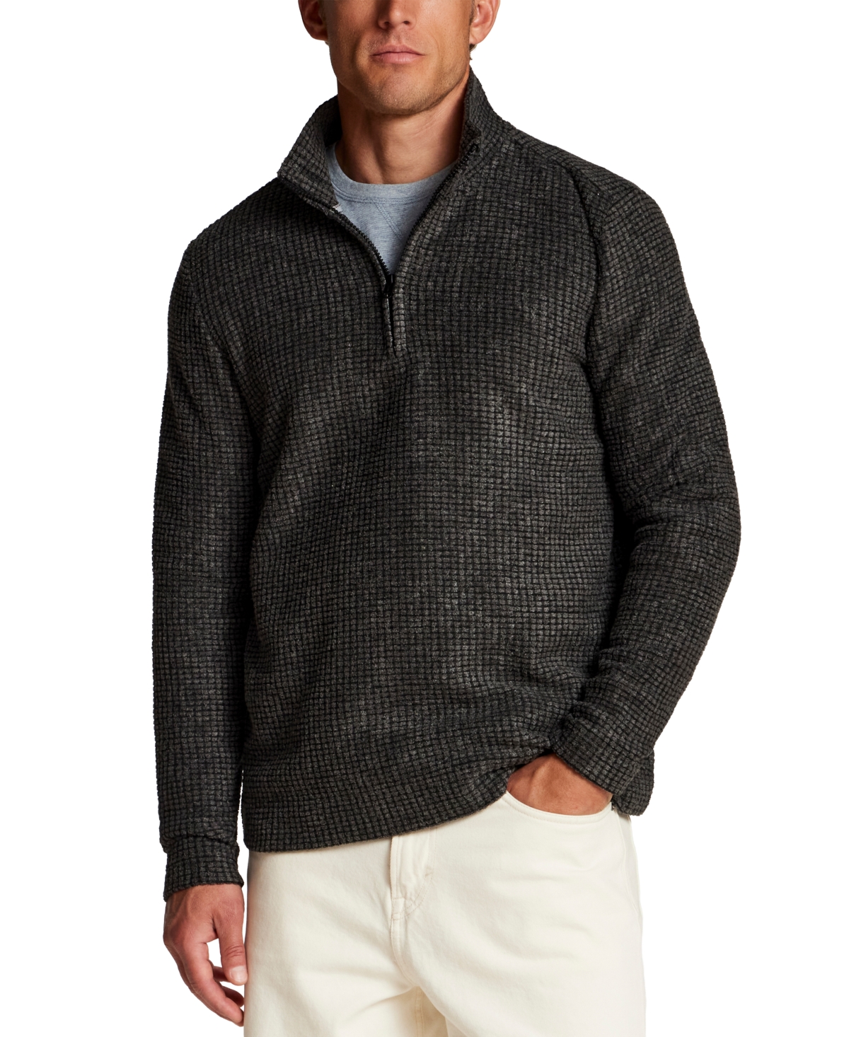 Click here for Weatherproof Vintage Mens Terry Grid Fleece Quarte... prices