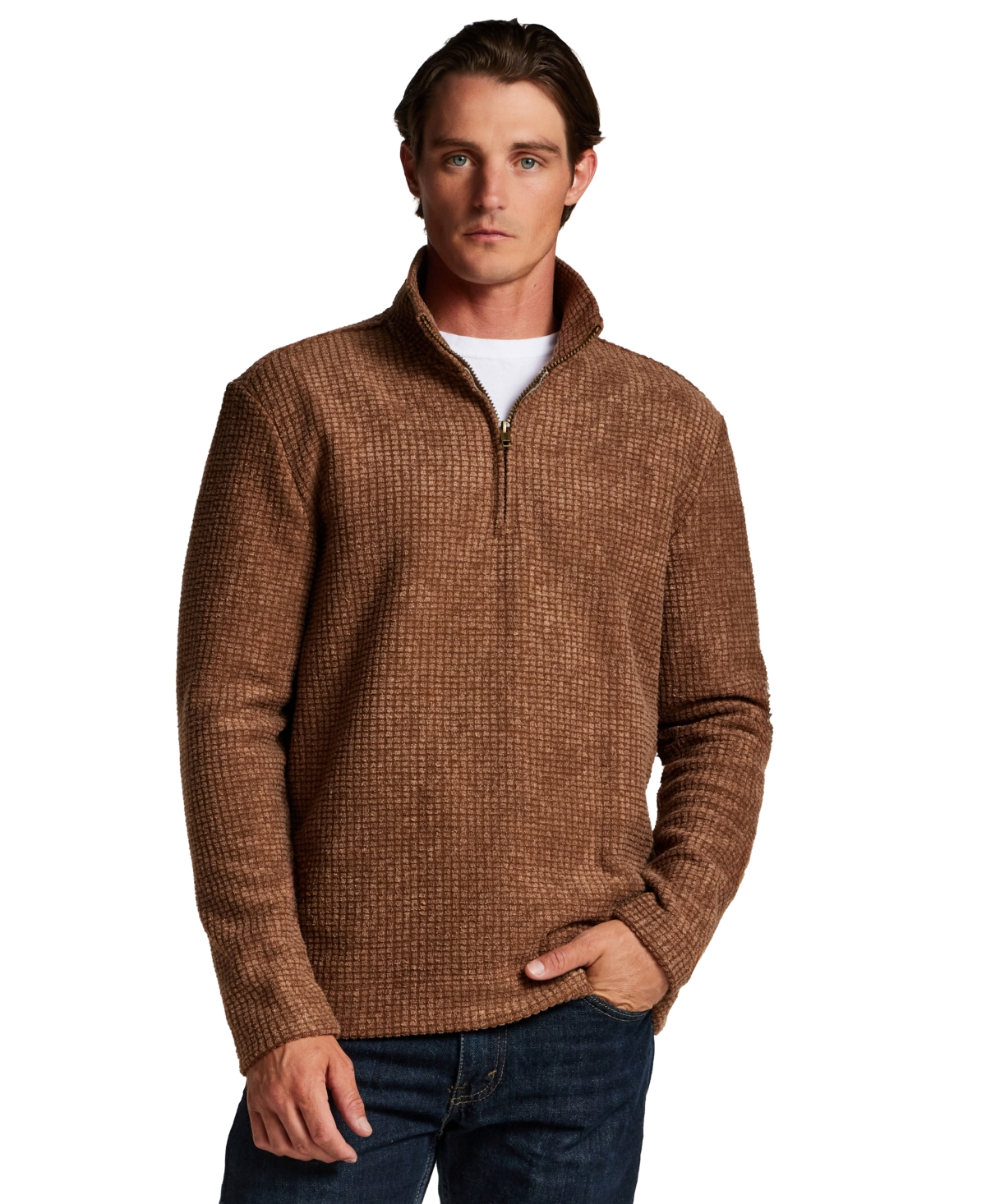 Click here for Weatherproof Vintage Mens Terry Grid Fleece Quarte... prices