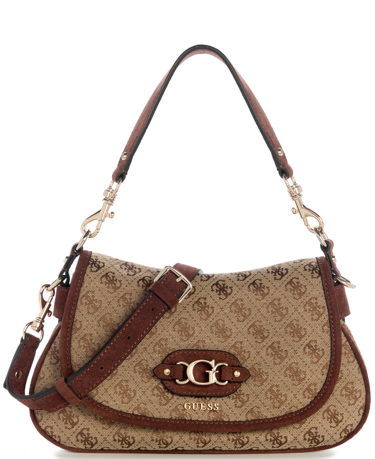 Click here for Guess Samantha Small Flap Shoulder Handbag - Latte... prices