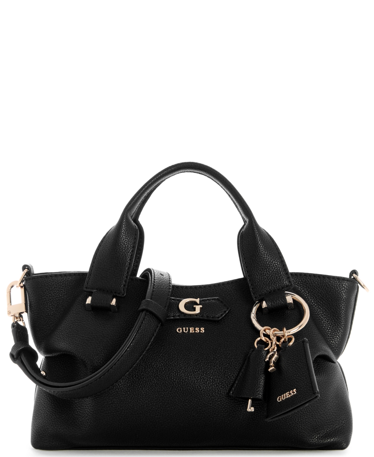 Click here for Guess Suzy Small Dual Handle Satchel Handbag - Bla... prices