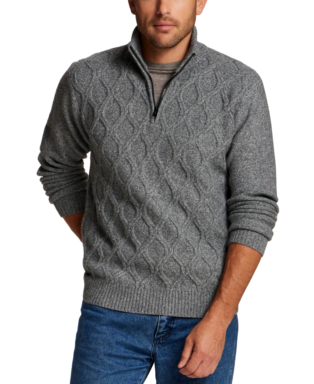 Click here for Weatherproof Vintage Mens Trellis Textured Fuzzy Q... prices