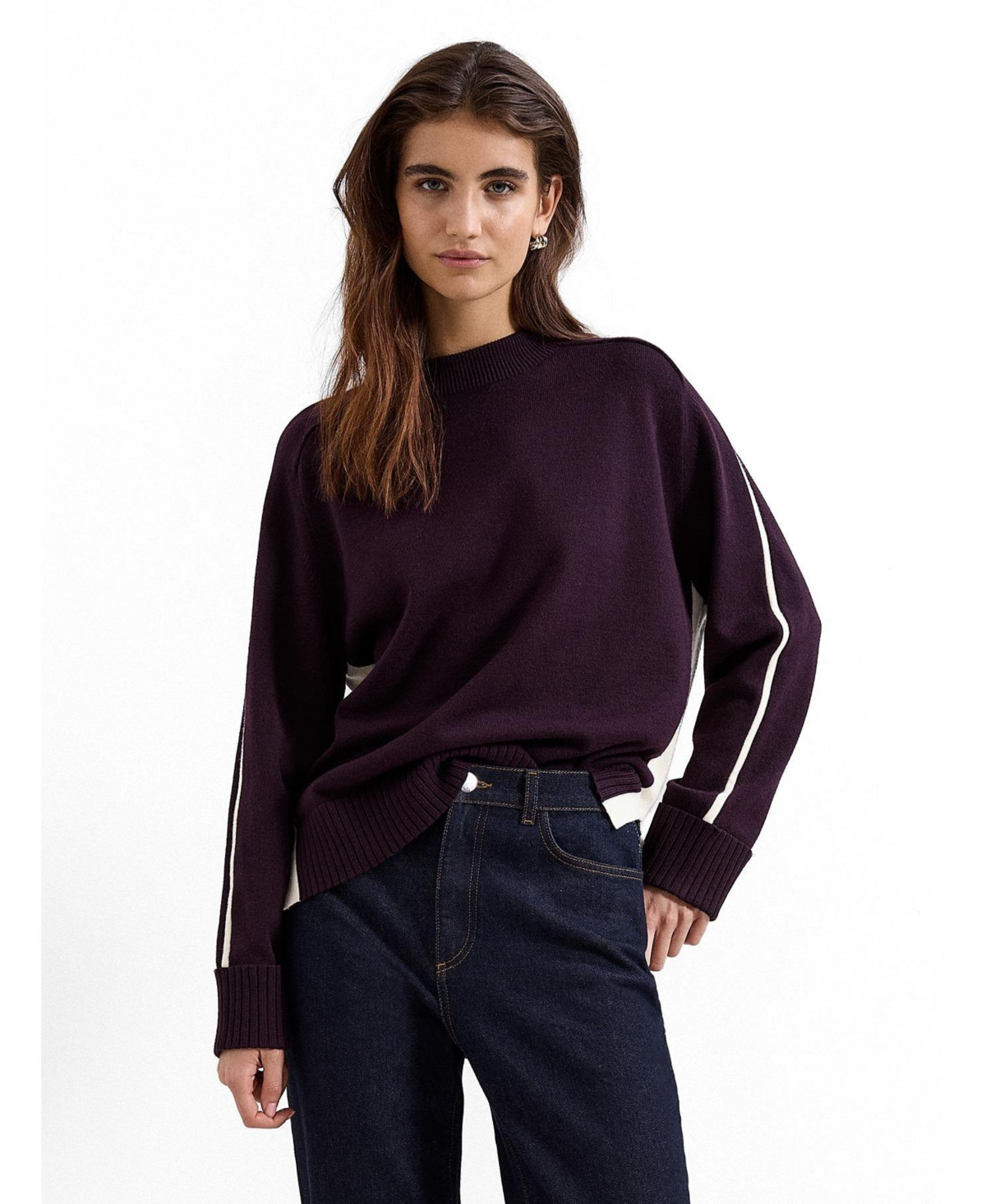 Click here for Phase Eight Womens Hallie Tipped Crewneck Long-Sle... prices